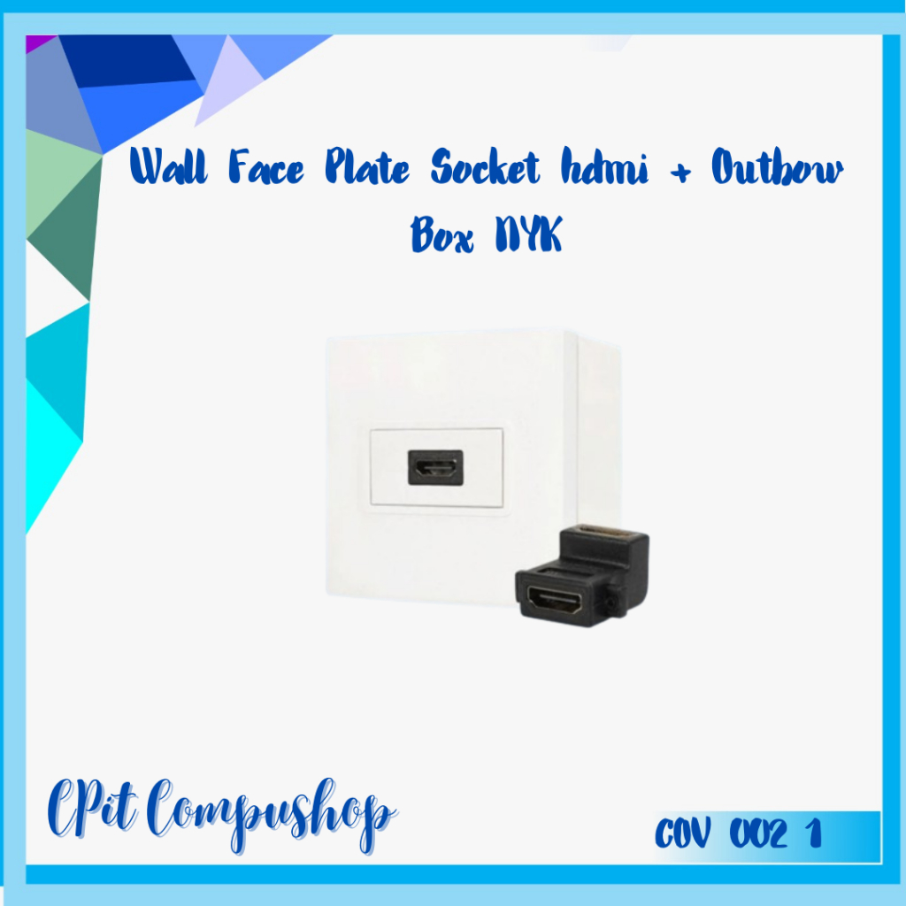 Jual Wall Face Plate Socket hdmi + Outbow Box NYK | Shopee Indonesia