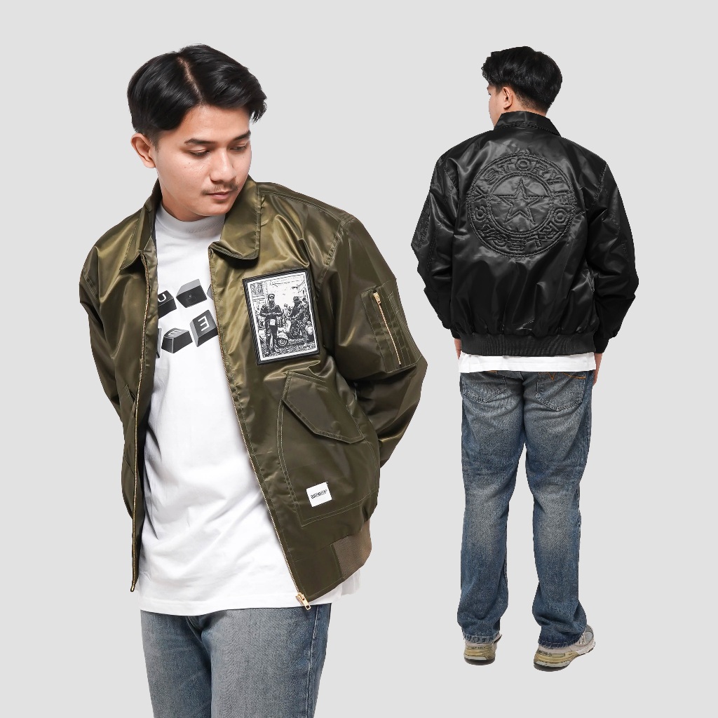 Jual QueenBeer - Bomber Jacket Dwight | Shopee Indonesia