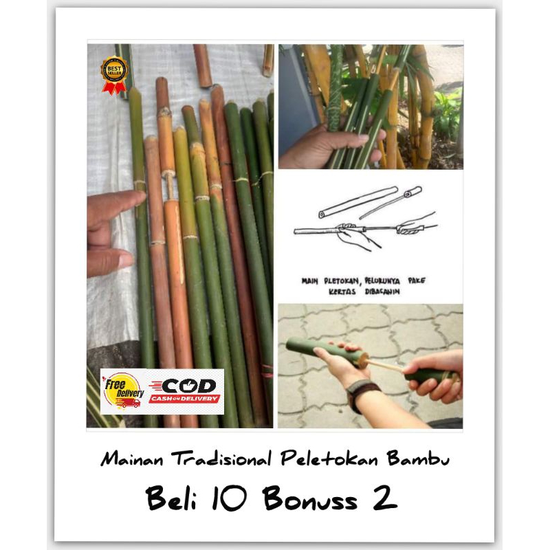 Jual Mainan Tradisional Peletokan Bambu Beli 10 Bonus 2 / Bambu Peletok ...