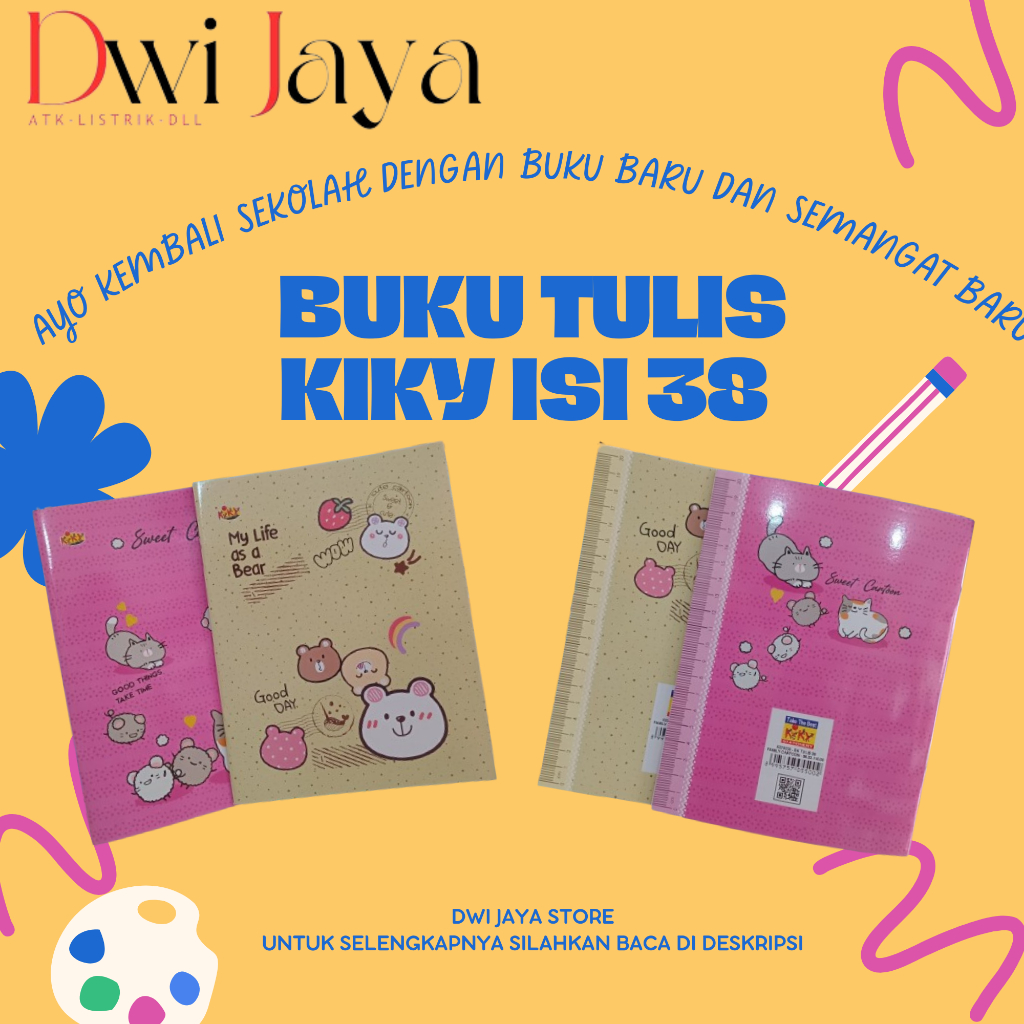 Jual SATUAN | Buku Tulis Kiky isi 38 Lembar satuan | Shopee Indonesia