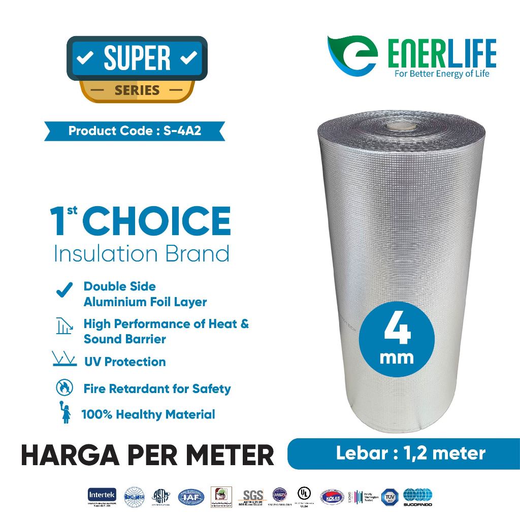 Jual ENERLIFE SUPER Aluminium Foil Atap Rumah Tebal 4mm Harga Per Meter | Shopee Indonesia