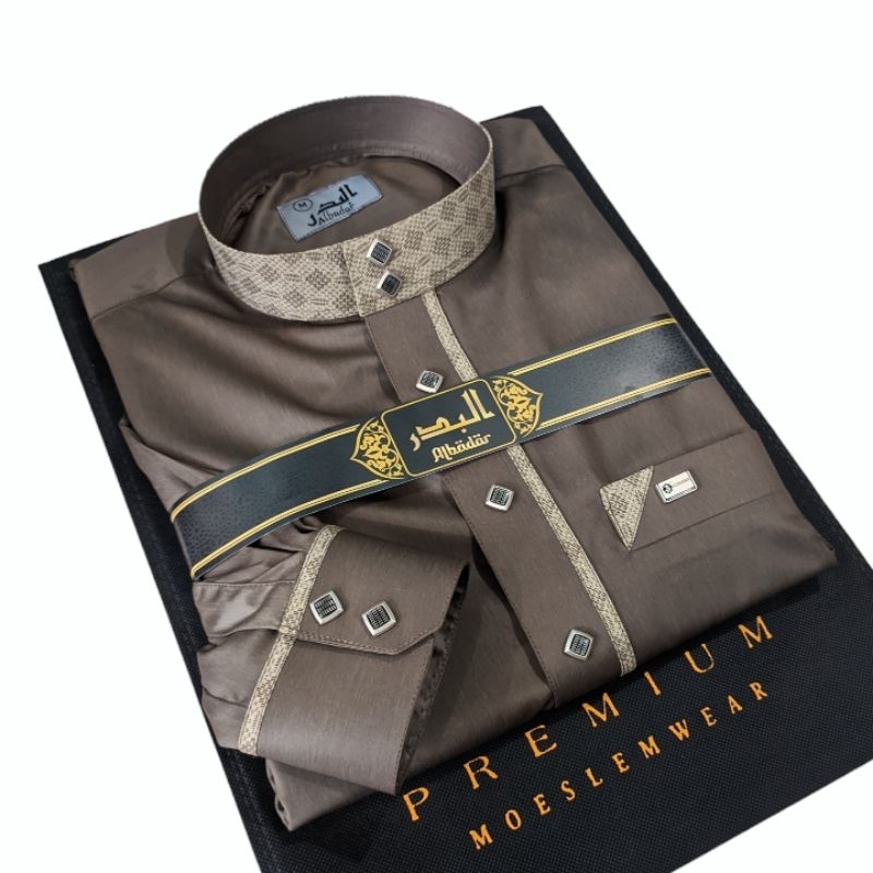 Jual Jubah Albadar Polyester Kombinasi lengan manset Motif keren Jubah ...