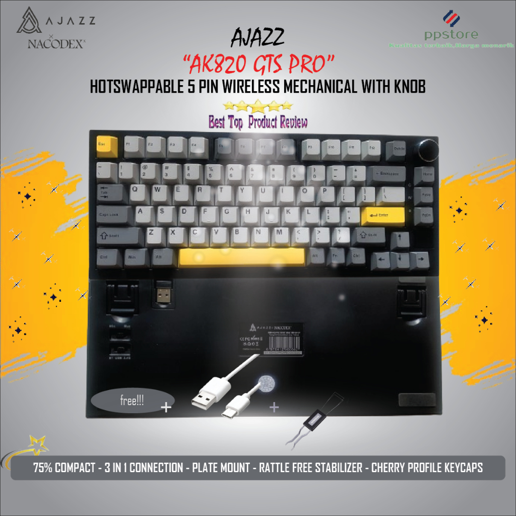 Jual AJAZZ AK820 GTS PRO STARRY NIGHT HOTSWAPPABLE WIRELESS KEYBOARD ...