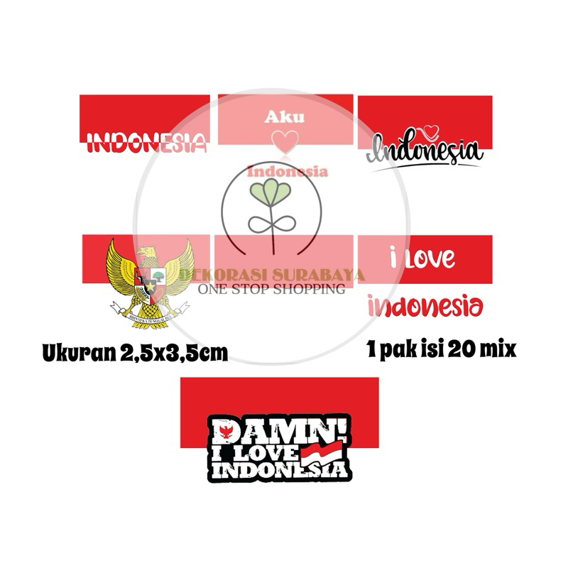 Jual Sticker Pipi Merah Putih / Stiker Pipi 17 agustus isi 20pc ...