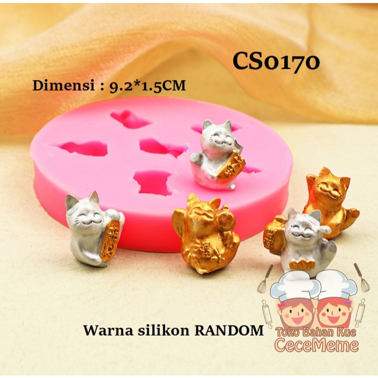 Jual Cetakan Silikon Lucky Cat Kucing Imlek Sincia Fondant Hiasan ...
