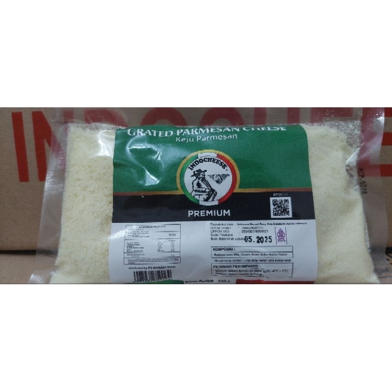 Jual KEJU PARMESAN PREMIUM INDOCHEESE 200GR/GRATED PARMESAN CHEESE, 100 ...