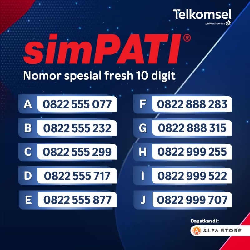 Jual Nomor Cantik Telkomsel 10 Digit | Shopee Indonesia