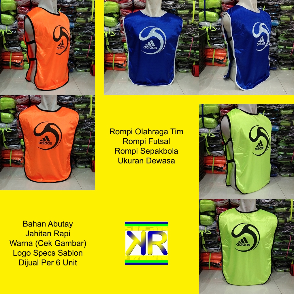 Jual Per 6 Unit 63rb Rompi Latihan Olahraga Tim / Rompi Futsal ADIDAS ...