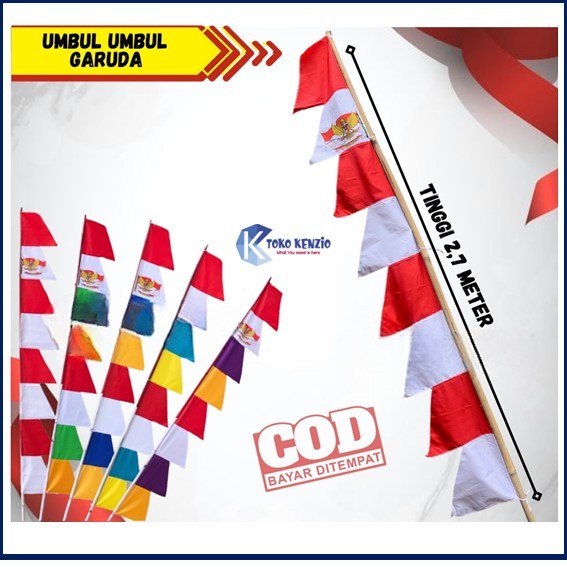 Jual Bendera Umbul Umbul Garuda Warna Warni 2,7 meter | Shopee Indonesia