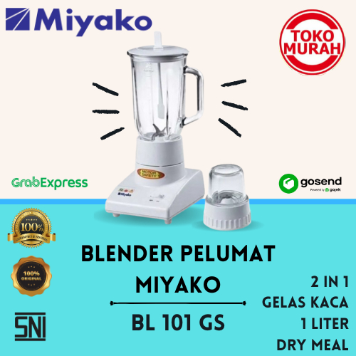 Jual Blender Pelumat MIYAKO BL 101 GS 2 in 1 Gelas Kaca 1 Liter With ...