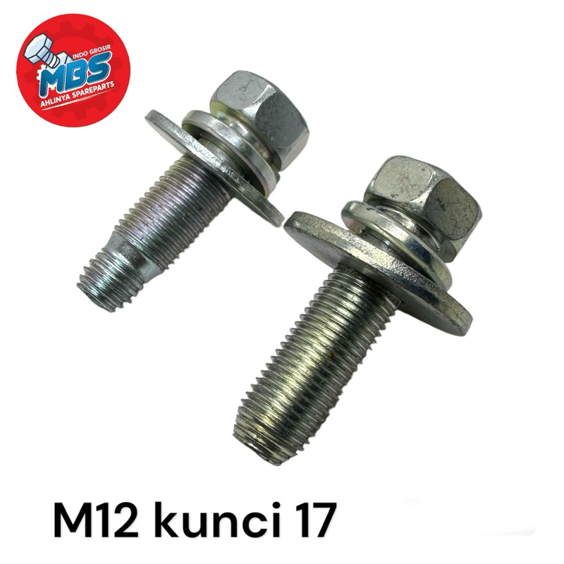 Jual BOLT BAUT M12 KUNCI 17 DABEL RING ANTI COPOT BAUD SASIS MOBIL ...