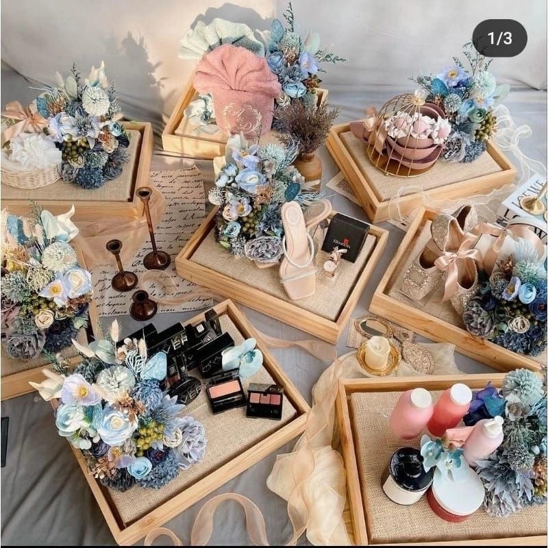 Jual kotak seserahan pernikahan set lengkap isi 4 box hantaran parcel mika | Shopee Indonesia