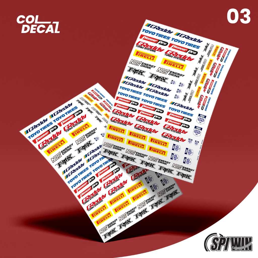 Jual 03 Water Slide Decal Sponsorship Glossy Color Tamiya Mini 4WD ...