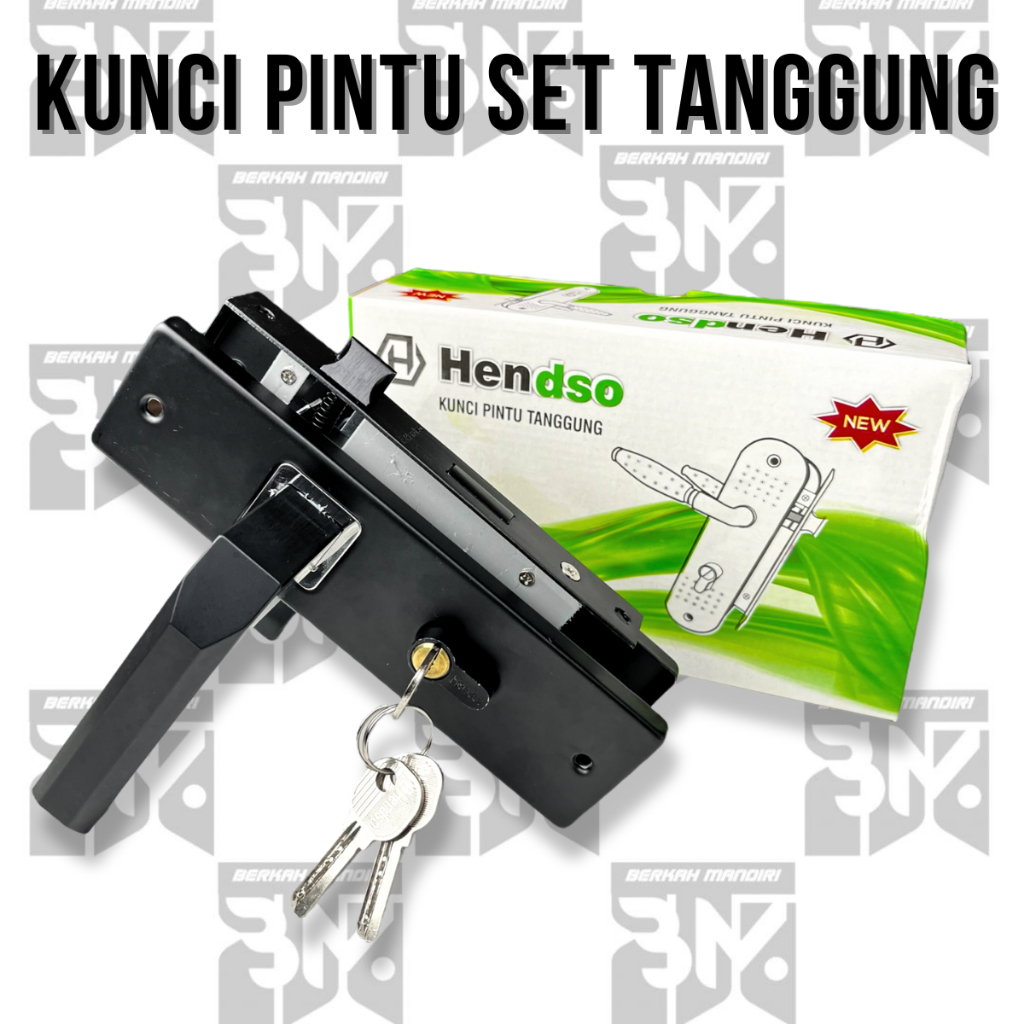 Jual Handle Kunci Pintu Set Ukuran Tanggung 20CM Hitam/Pegangan Pintu ...