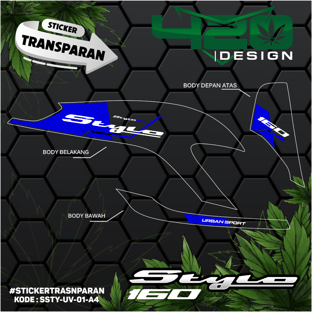 Jual STIKER STRIPING LIS LES BODY MOTOR HONDA STYLO 160 2024 MOTIF ...