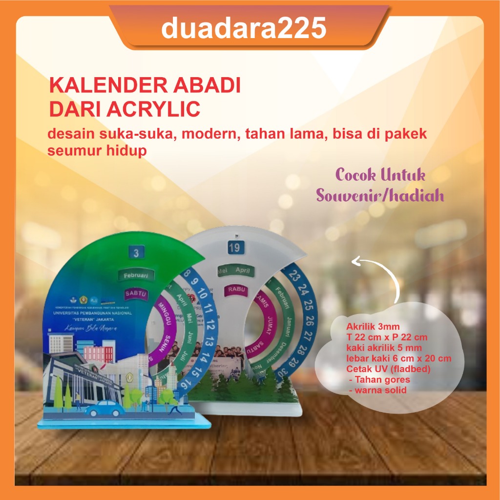 Jual KALENDER ABADI AKRILIK PREMIUM | KALENDER MEJA AKRILIK ABADI ...