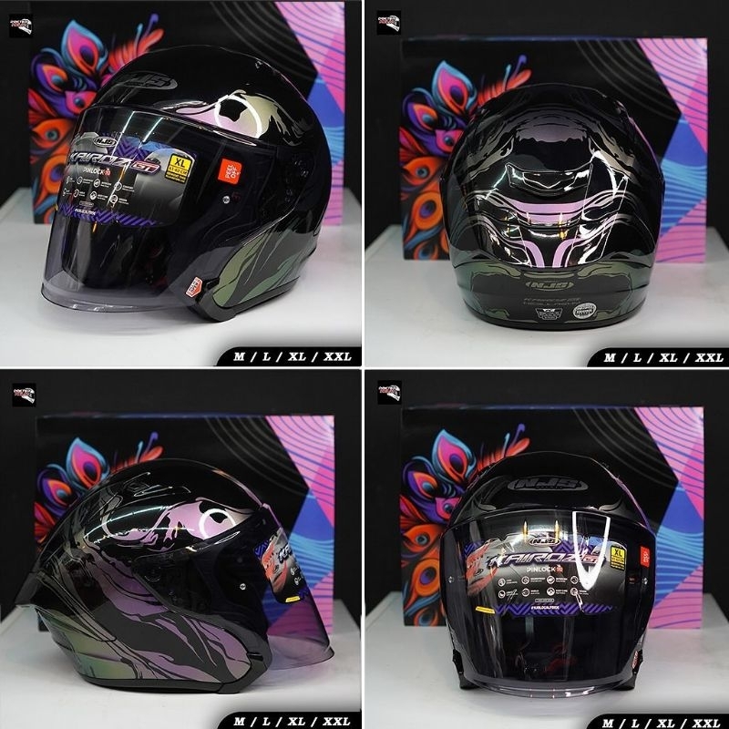 Jual HELM NJS KAIROZ GT NEBULA SKY FREE SPOILER 3D | Shopee Indonesia