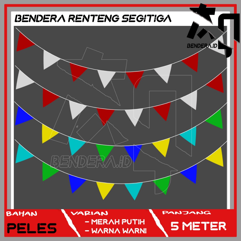 Jual Bendera Segitiga Renteng Panjang 5meter | Shopee Indonesia