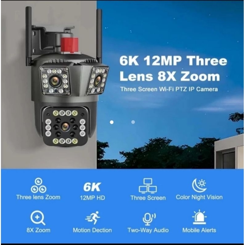 Jual CCTV Wi-Fi V380PRO CXTV OUTDOOR 3 LENSA TERBARU 12MP 6K WATERPROOF ...