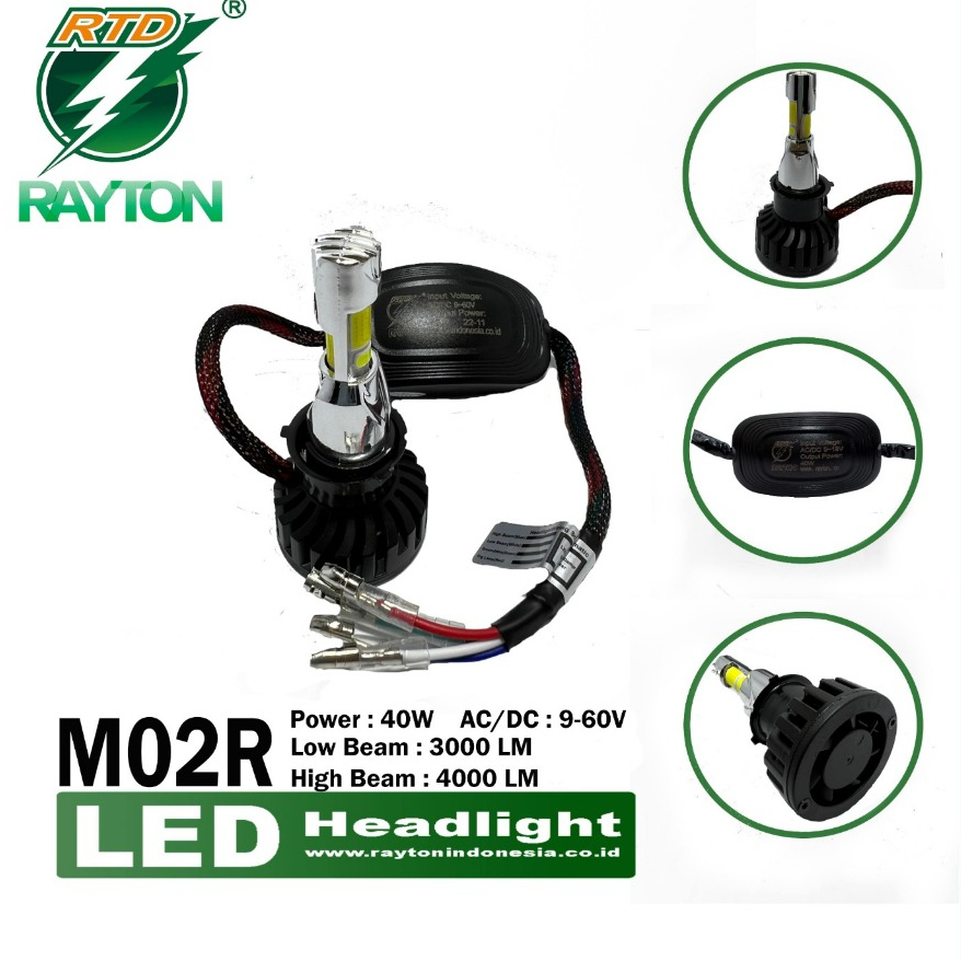 Jual RTD Rayton Lampu Utama / Lampu Depan Motor LED M02R White dengan Lampu Senja Warna LEMON ...