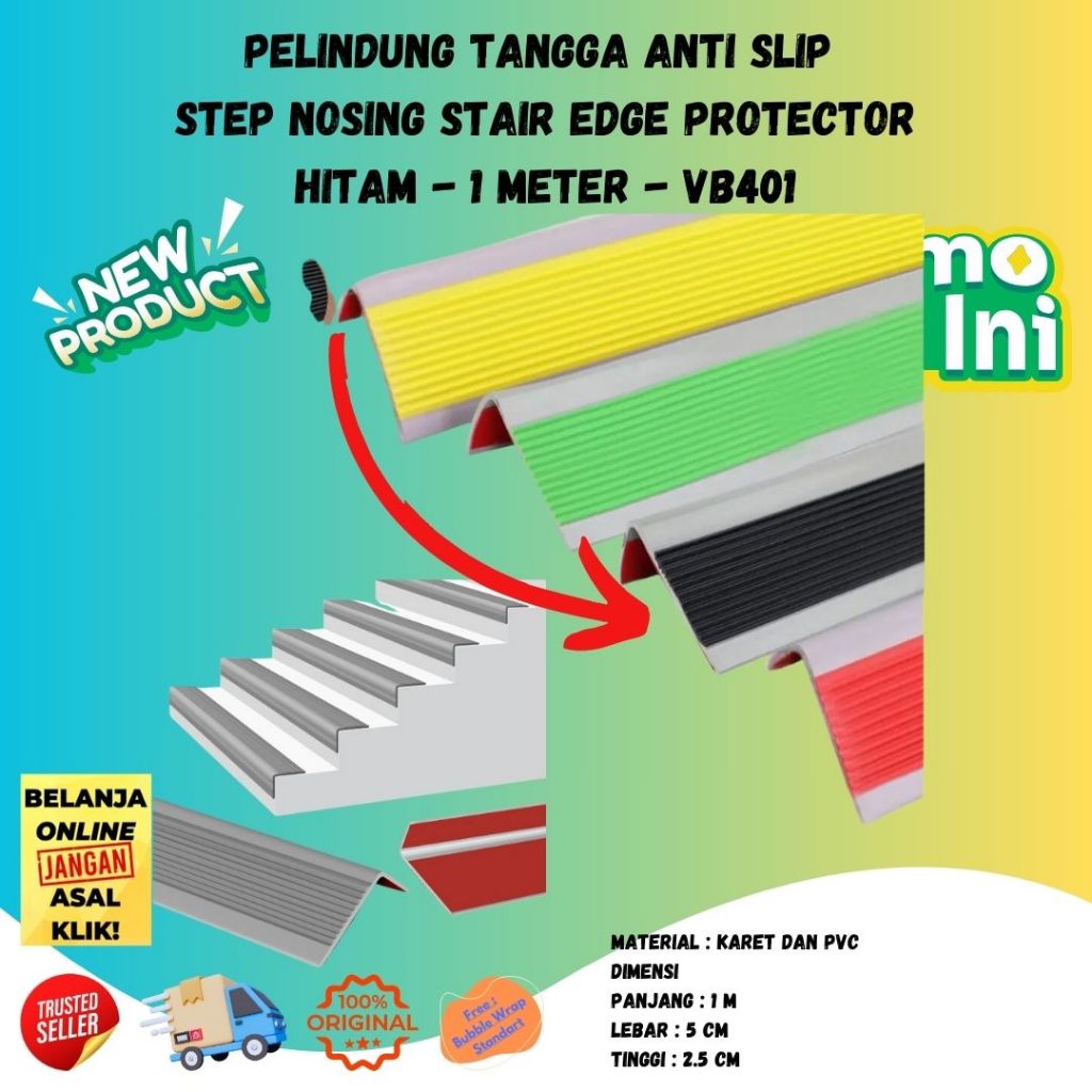 Jual Pelindung Tangga Step Nosing Anti Slip Stair Edge Protector ...