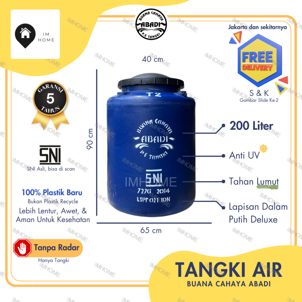 Jual Tangki / Toren Air BCA 250 Liter T250 Murah Tangki 200 Liter Kecil ...