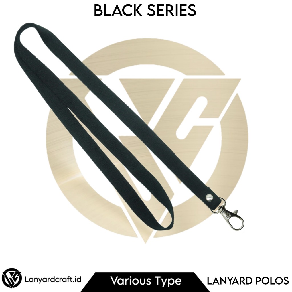Jual Lanyard Polos Black Series 1cm Various Style / Tali lanyard Polos ...