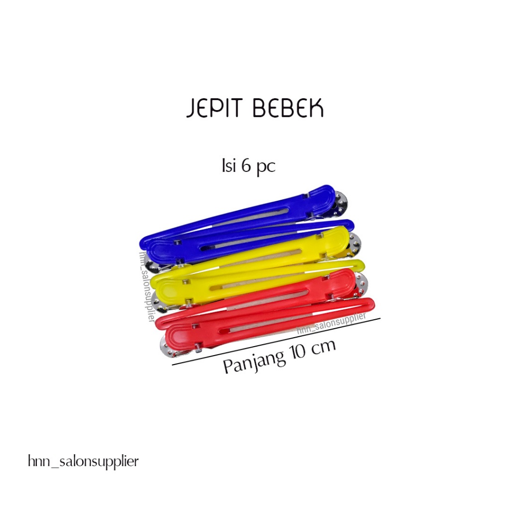 Jual Jepit Bebek Gigi Parting Alat Rambut Salon Warna Warni 6pc ...