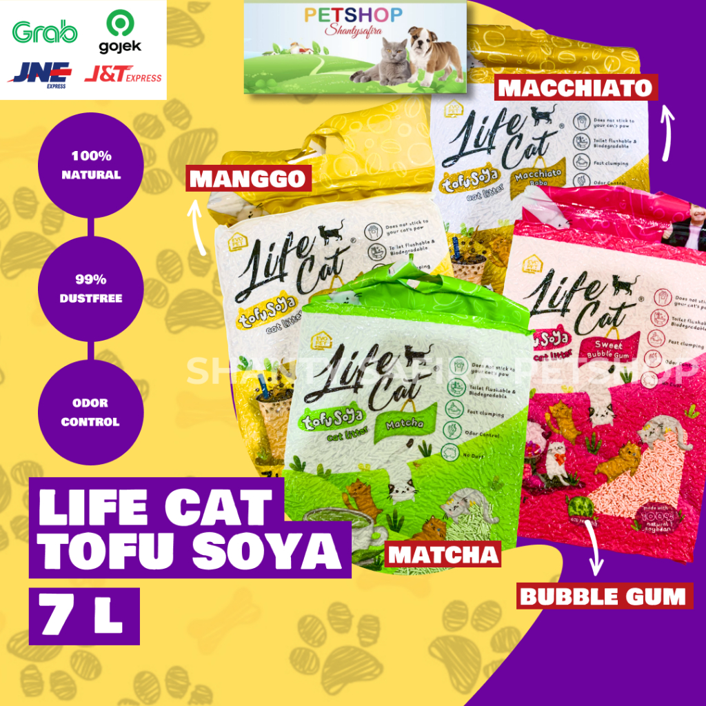 Jual PASIR KUCING TOFU LIFE CAT TOFU SOYA 7 LITTER 4 VARIAN WANGI PASIR ...