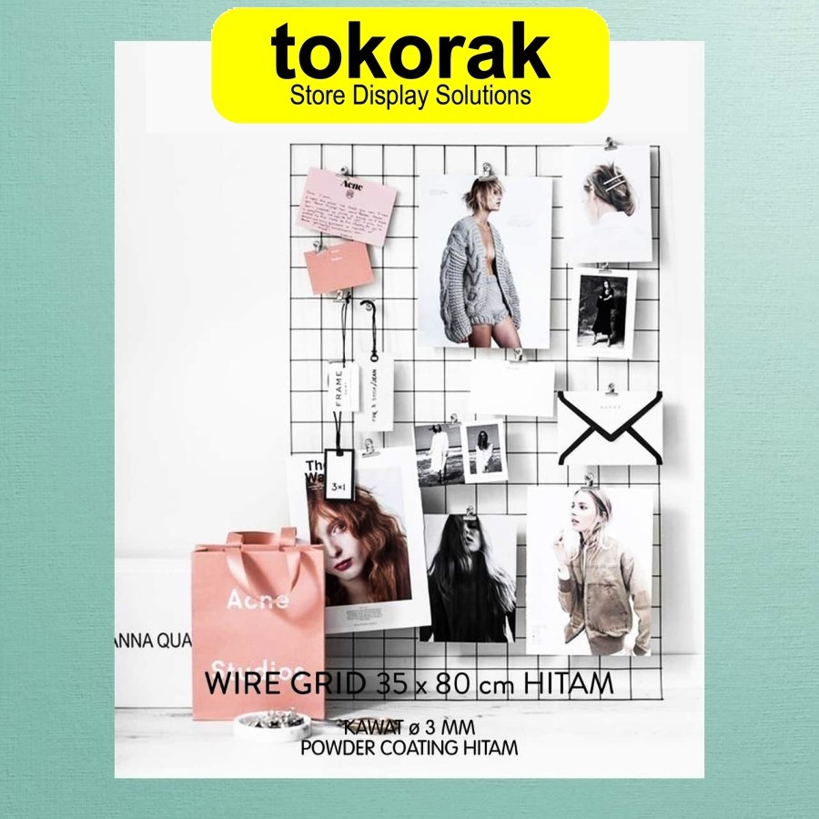Jual WIRE GRID MESH 35 X 80 CM TB HITAM KAWAT RAM TEBAL DINDING 35X80 ...