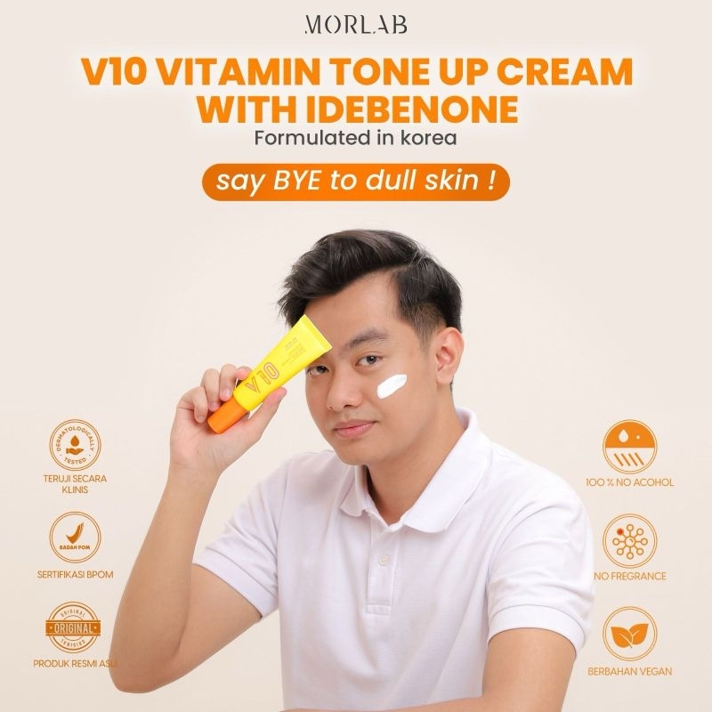 Jual MORLAB V10 VITAMIN TONE UP CREAM WITH IDEBENONE 1PCS | Shopee ...