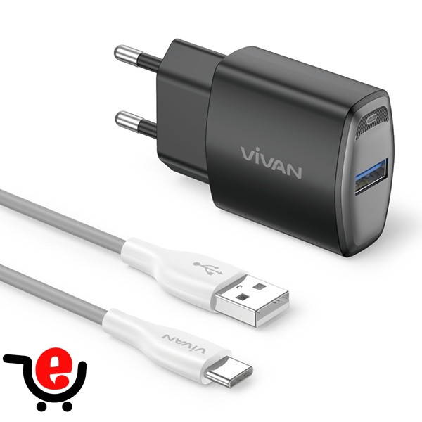 Jual Charger VIVAN Power Oval 3C 18W Original Quick Fast Charging - Black + Type C | Shopee ...