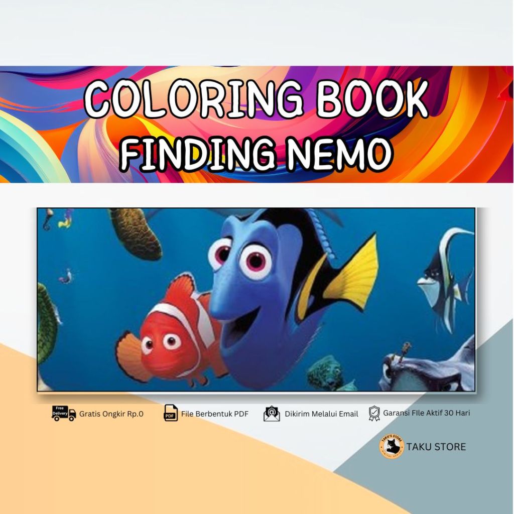 Jual Buku Mewarnai / Coloring Book Digital - Finding Nemo (Template, PDF) | Shopee Indonesia