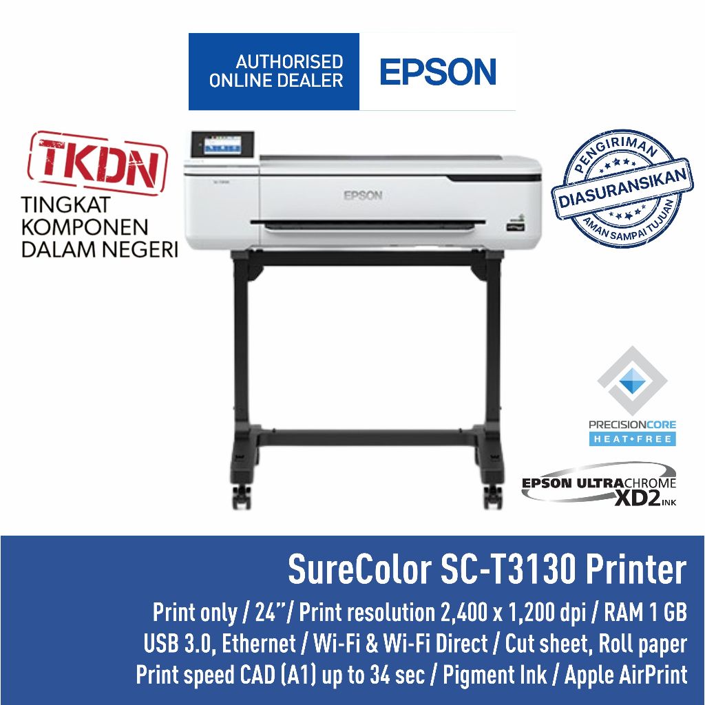 Jual Printer EPSON SureColor SC-T3130 SC T3130 Stand Plotter A1 24INCI 24" | Shopee Indonesia