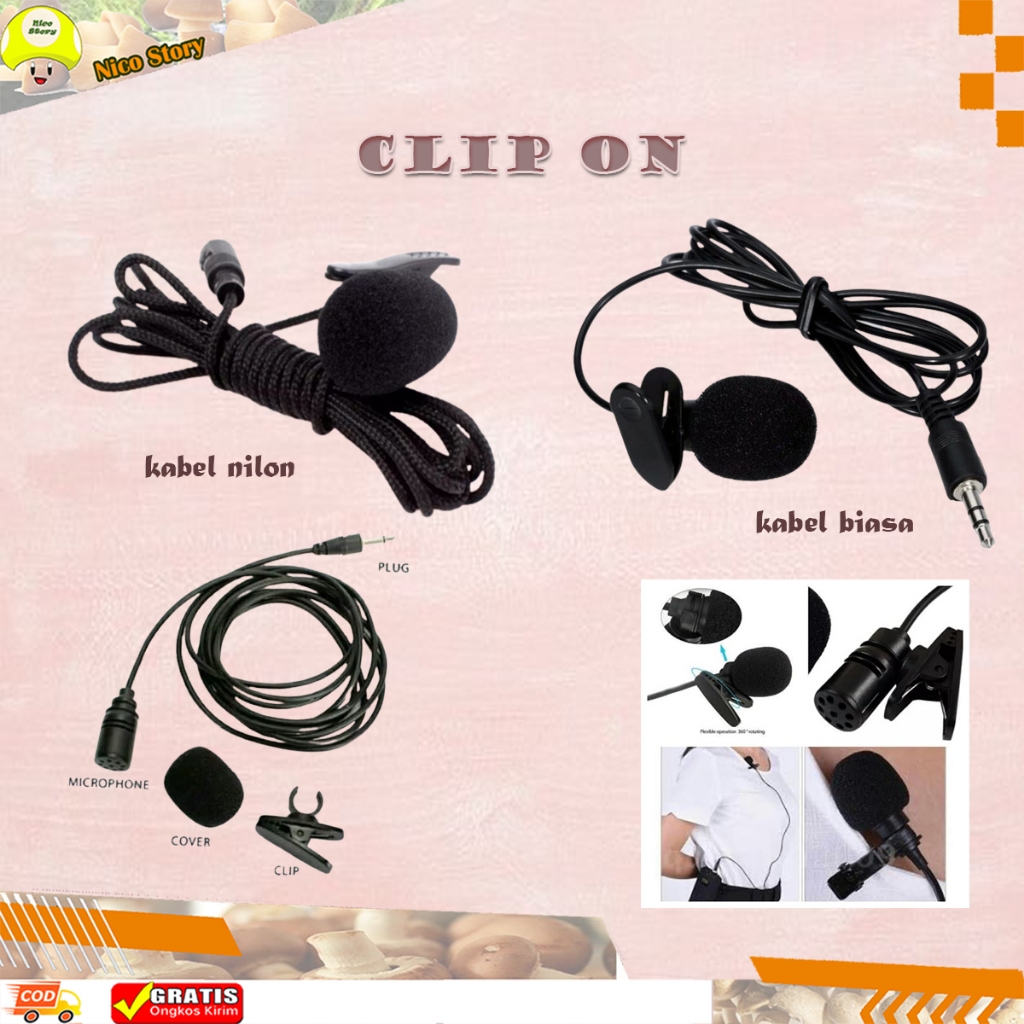 Jual (NCS) [15gr] Microphone Mini - Mic Jepit Lavalier - Clip On ...