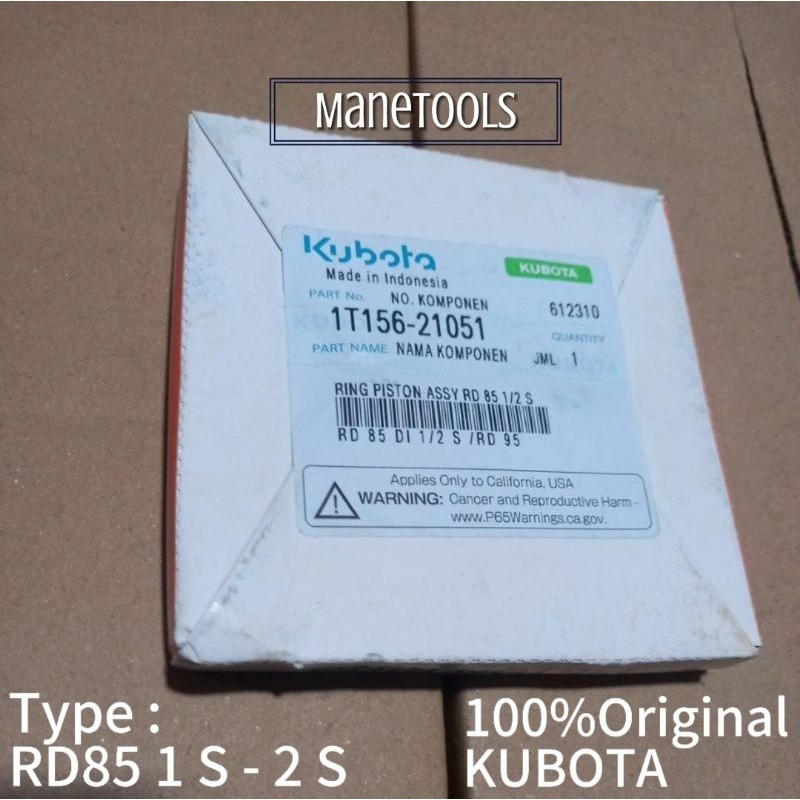 Jual ORIGINAL RING PISTON | RING SEHER KUBOTA RD85 DI 1/2 ( S ) UNTUK MESIN DIESEL PENGGERAK ...