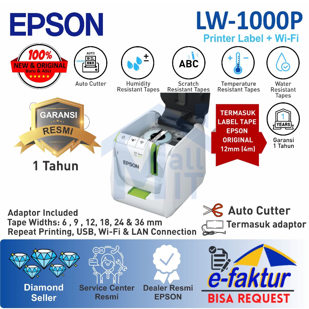 Jual MALLIT PRINTER EPSON LW-1000P EPSON LW1000P LABEL PRINTER ...