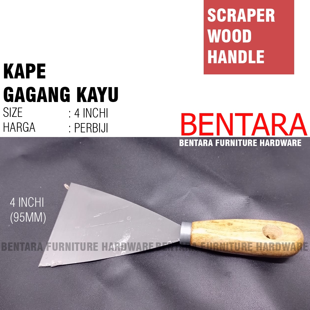 Jual KGK-40 SCRAPER KAPE GAGANG KAYU 4 INCHI PLAT BAJA | Shopee Indonesia