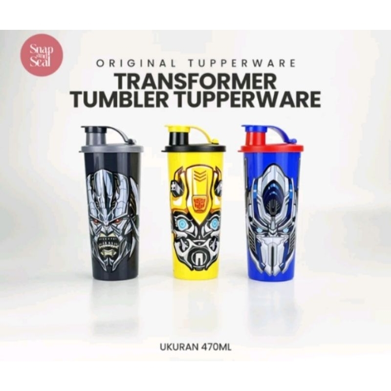 Jual Tupperware transformer tumbler (3pcs) 470ml baru !! | Shopee Indonesia