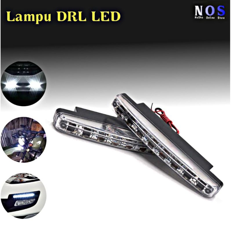 Jual Lampu LED DRL Lampu Kabut Mobil Car Foglamp DRL LED Cool White 12V ...