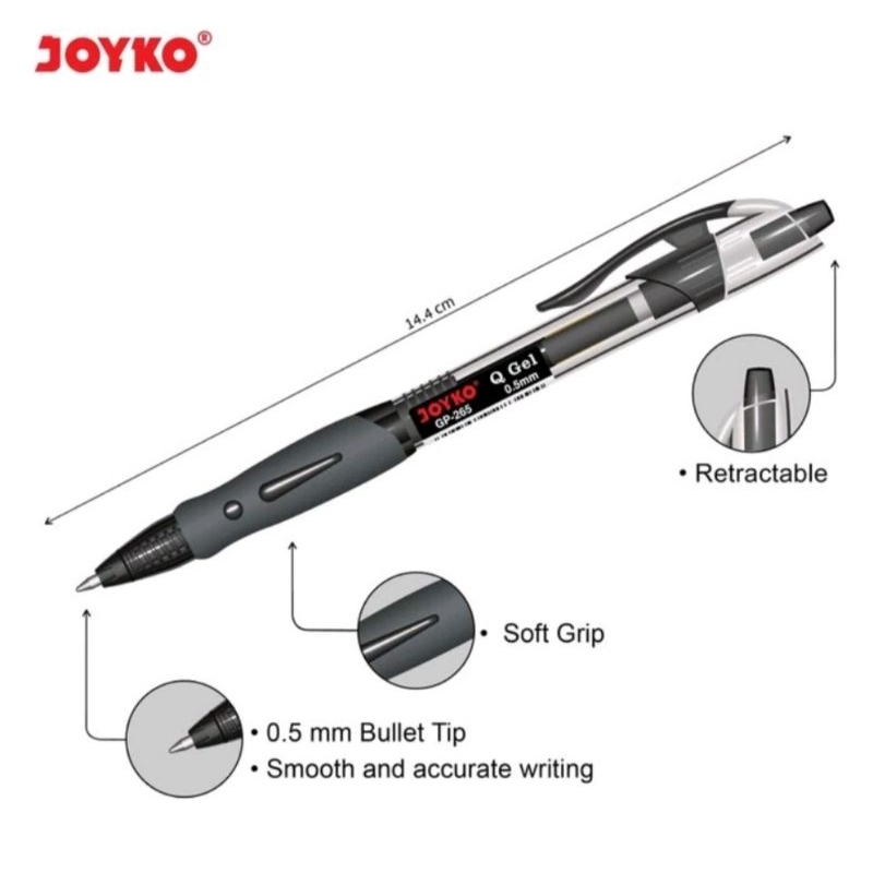 Jual Gel Pen / Pulpen Joyko GP-265 Q Gel 0,5m | Shopee Indonesia