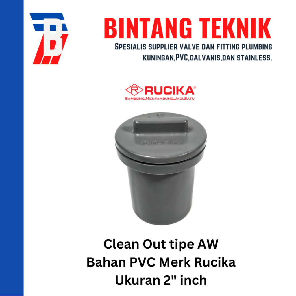 Jual Clean Out / Tutup Septic Tank PVC Rucika 2" inch AW (Tebal ...