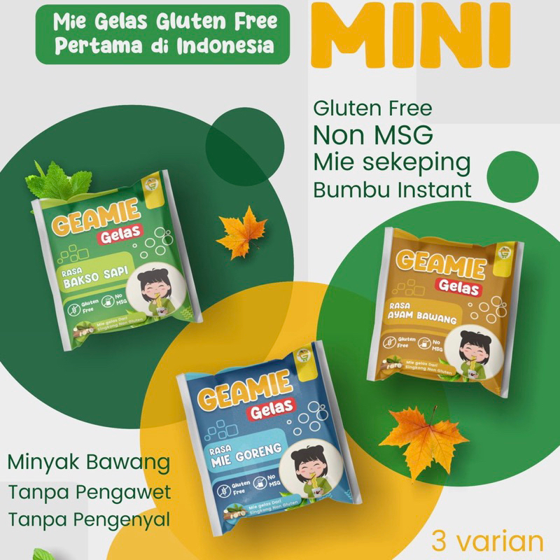Jual MINIAZKA - MIE GELAS MINI DAN JUMBO GEAMIE GLUTEN FREE NON MSG ...