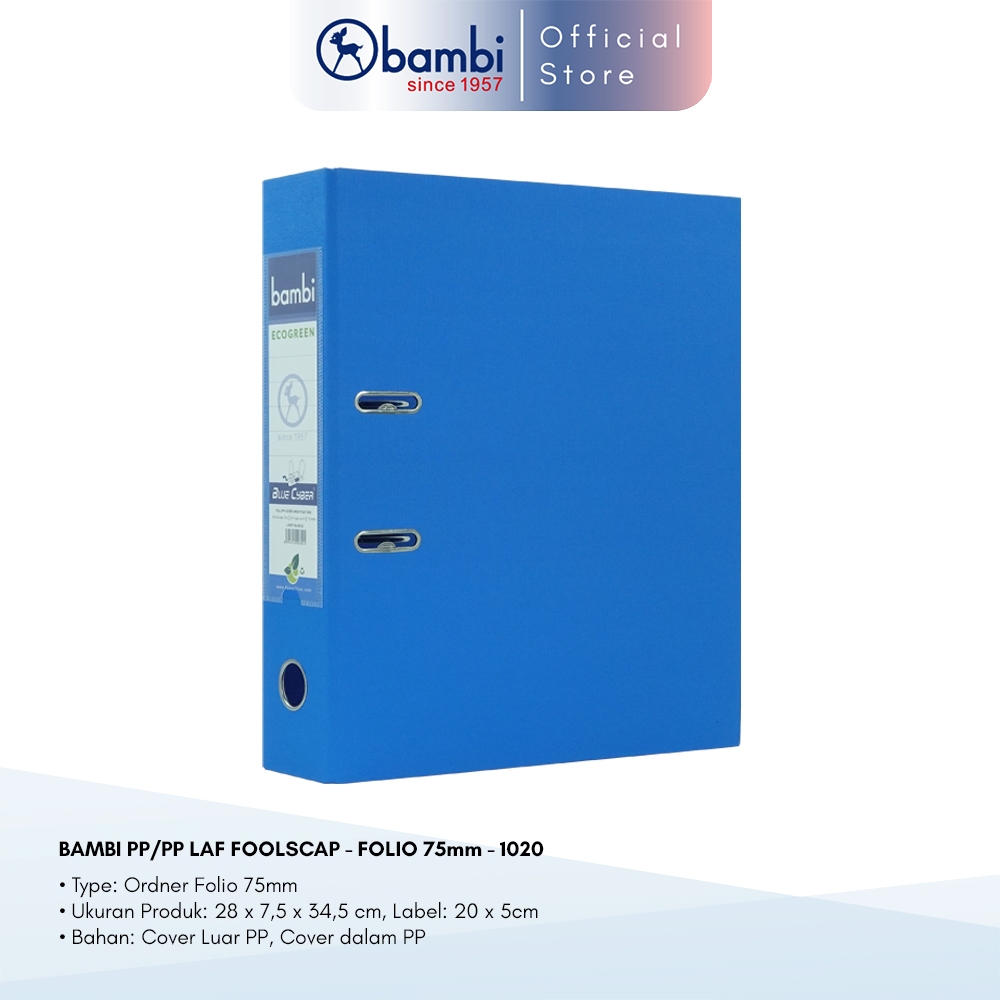 Jual Bambi Eco Friendly Lever Arch File Ordner Folio All Color Jumbo ...