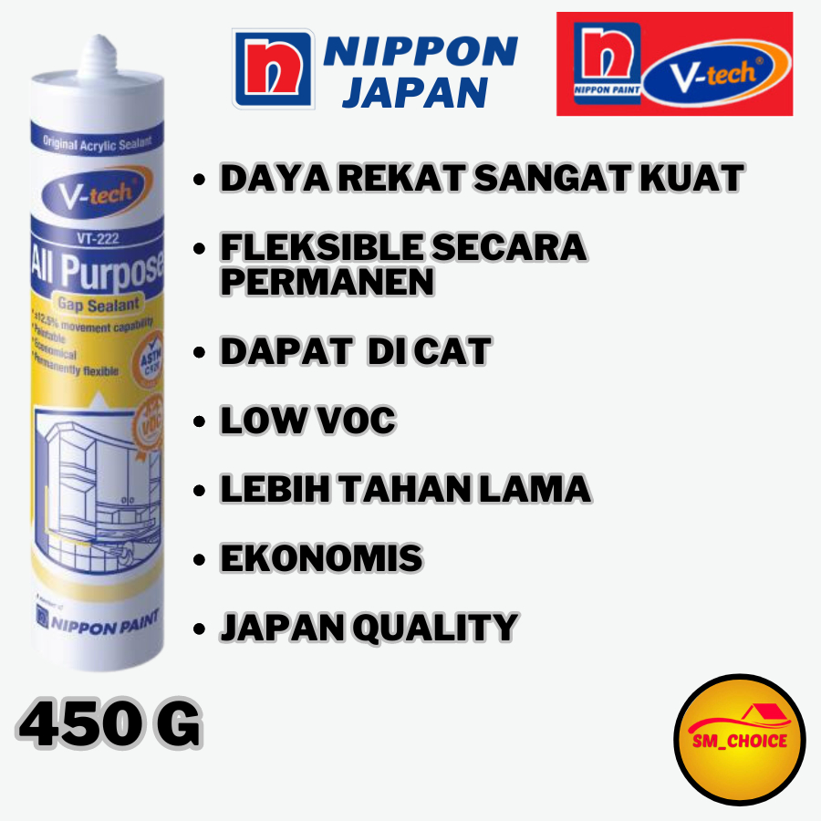 Jual VTECH LEM SUPER SEAL GAP FILLER NIPPON - AKRILIK SEALANT GAP ...