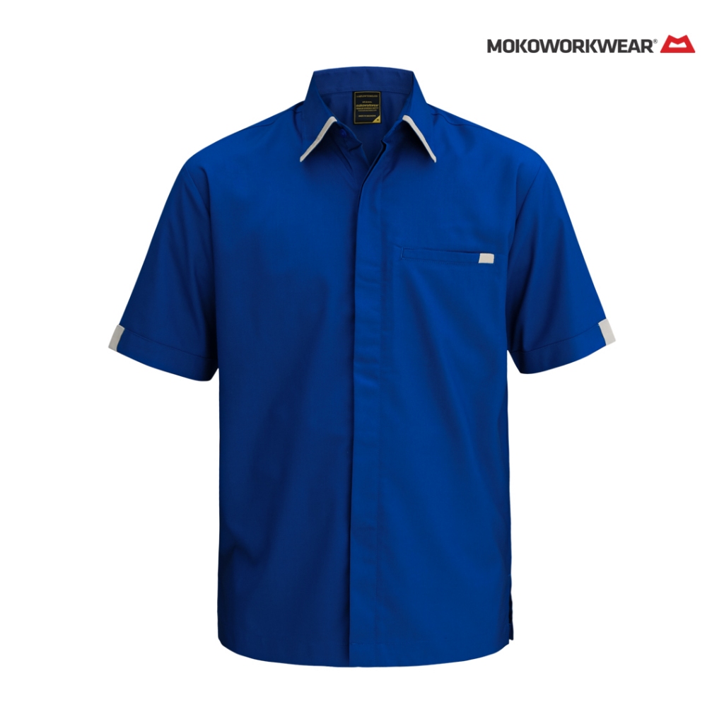 Jual WORKSHIRT KEMEJA BAJU SERAGAM KERJA BIRU KOMBINASI MOKOWORKWEAR ...
