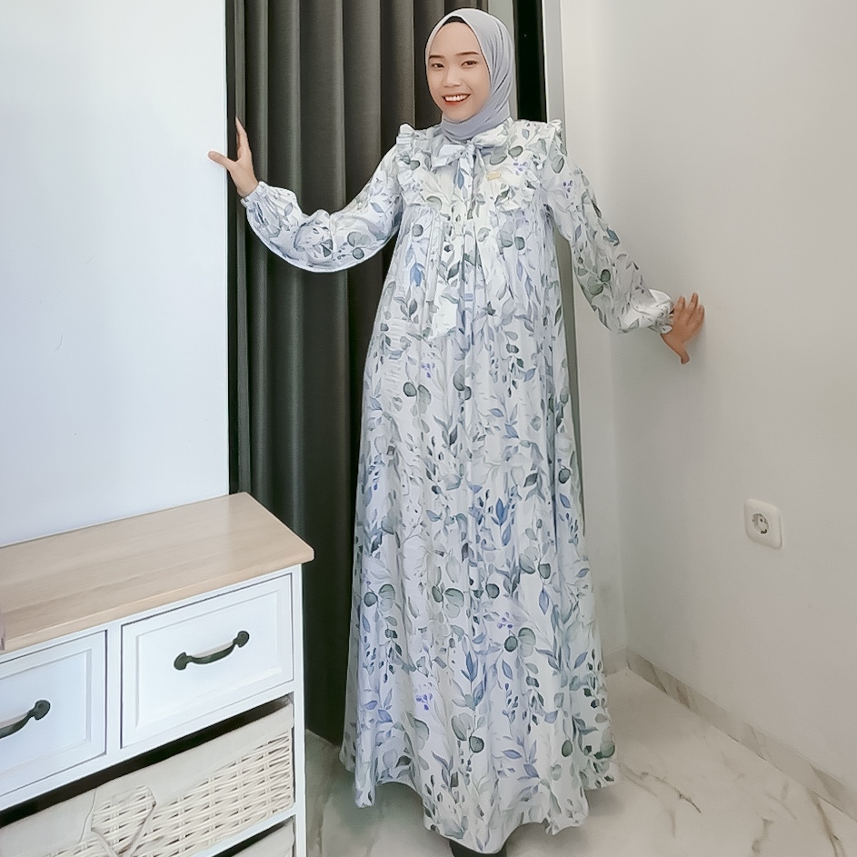 Jual Dera Kids Teenager Tiffany Long Dress Bahan Katun Shimmer Silk ...