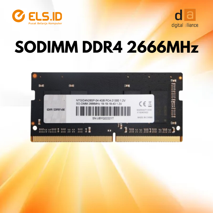 Jual Sodimm Digital Alliance DDR4 4GB 2666MHz Memory Laptop | Shopee ...