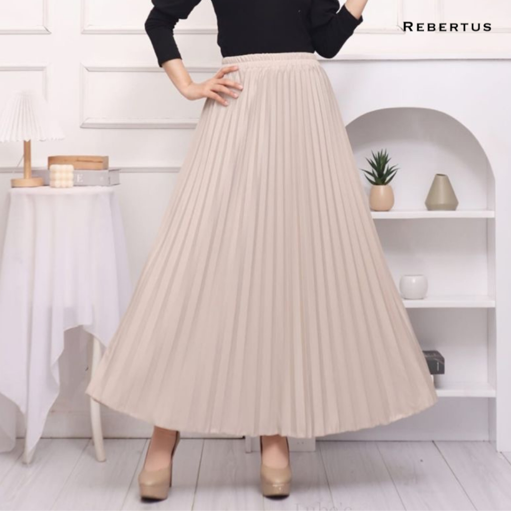 Jual Rok Plisket Wanita Panjang Premium Rebertus Sofia | Shopee Indonesia