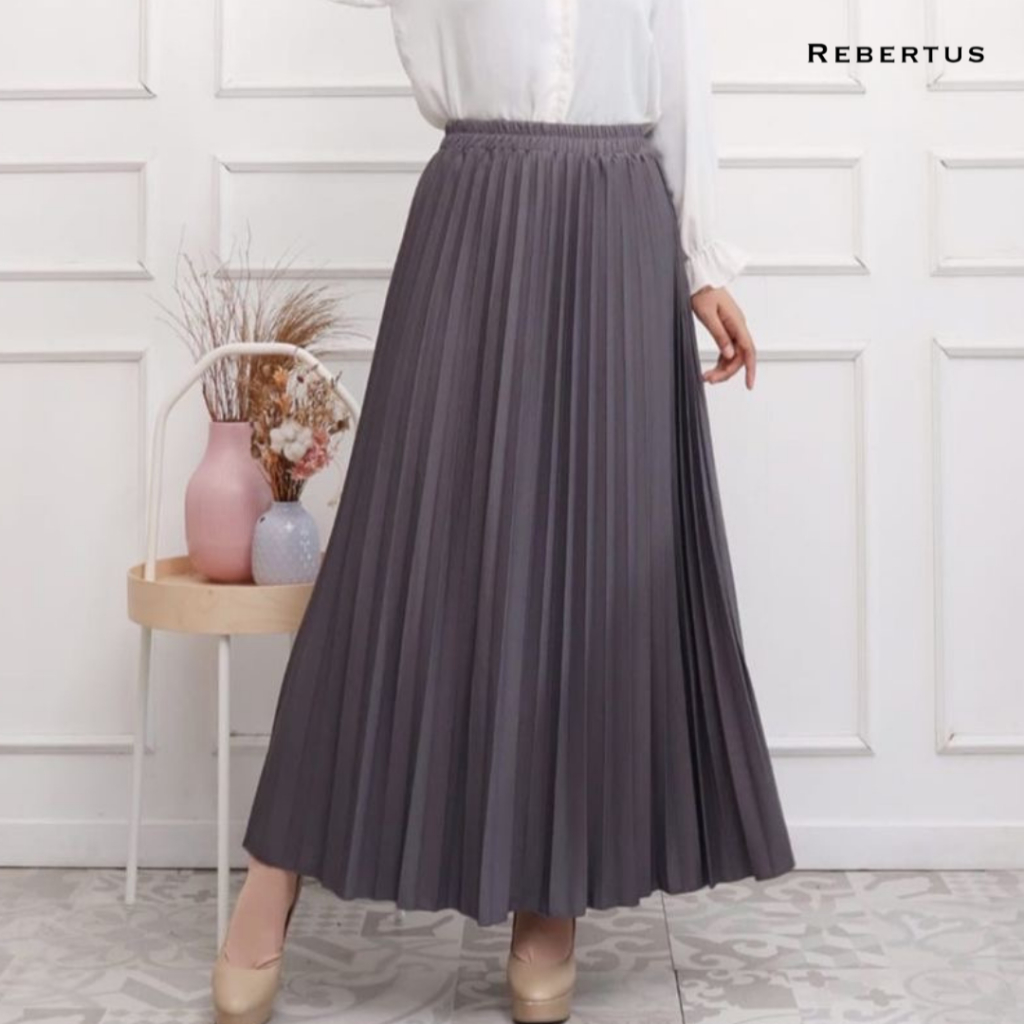 Jual Rok Plisket Wanita Panjang Premium Rebertus Sofia | Shopee Indonesia